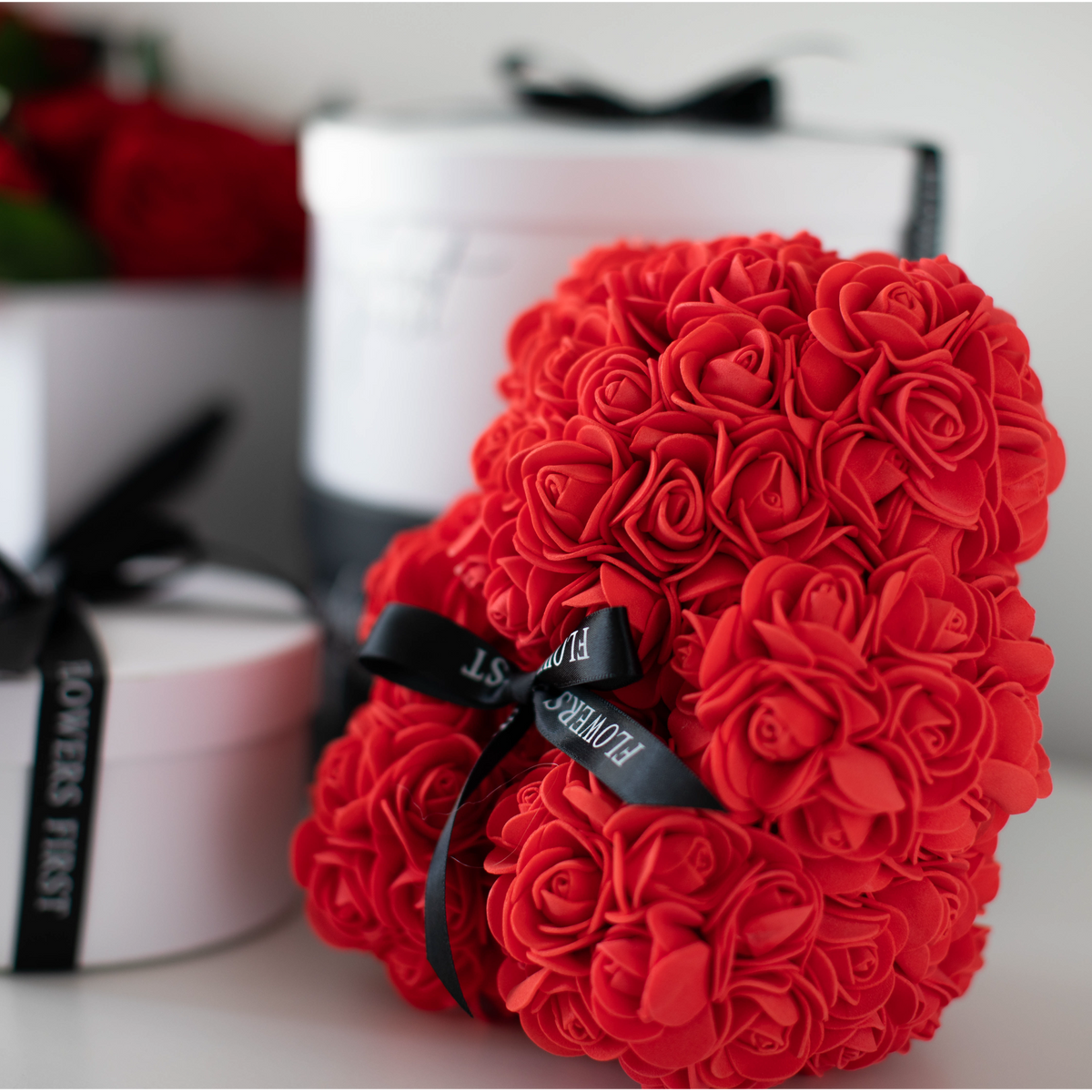 Small Red Luxury Handmade Rose Teddy Bear – Flowers First