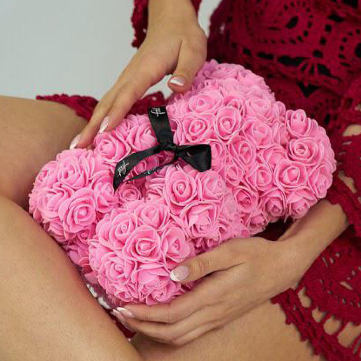 Medium Rose Handmade Rose Teddy Bear – Flowers First