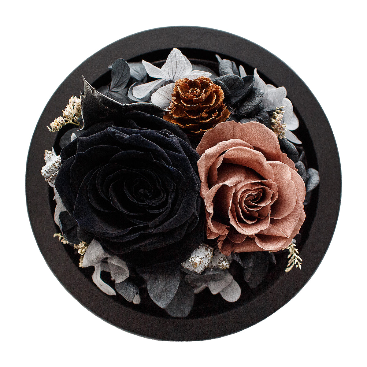 Black Infinity Rose in Glass Dome – Flowers First