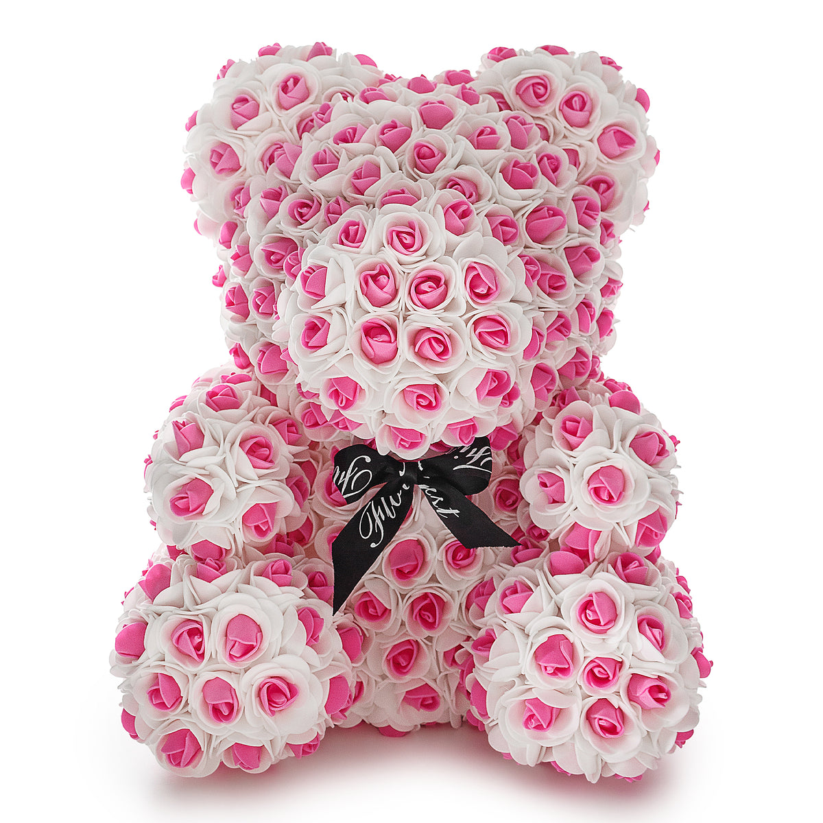 Large White & Pink Luxury Handmade Rose Teddy Bear – Flowers First